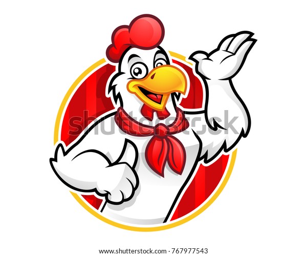 Mascota de pollo o personaje de: vector de stock (libre de regalías ...