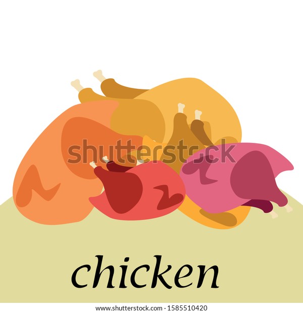 Chicken Meat Cartoon Vector Illustration Food Stock Vector (Royalty ...