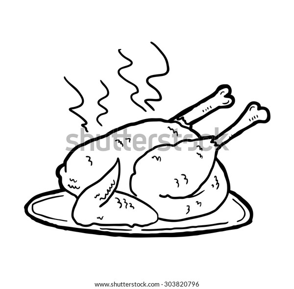 chicken meat in doodle stlye