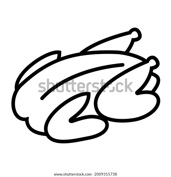 Chicken Meat Outline Without Head Foot Stock Vector (Royalty Free ...