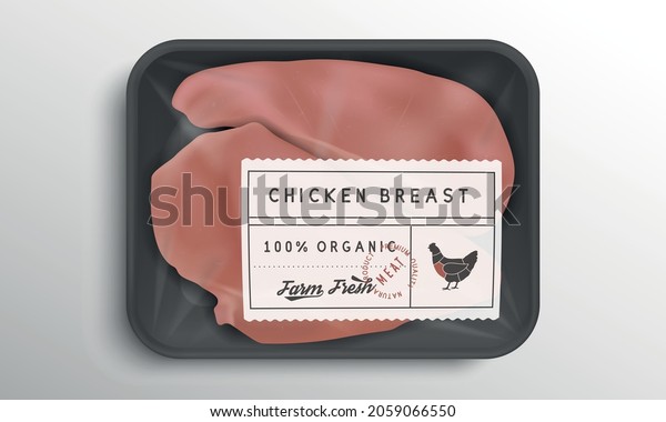 Chicken Meat Package Mockup Chicken Meat Stock Vector (Royalty Free ...