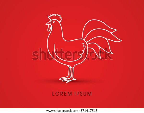 Chicken Outline Graphic Vector Stock Vector (Royalty Free) 371417515 ...