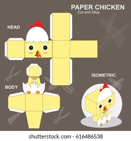 Chicken Paper Craft Template Stock Vector (Royalty Free) 616486538 ...
