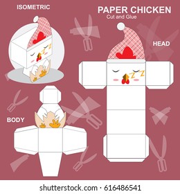 Chicken Paper Craft Template Stock Vector (Royalty Free) 616486541 ...