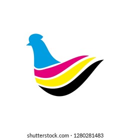 Chicken Print Logo Stock Vector (Royalty Free) 1280281483 | Shutterstock