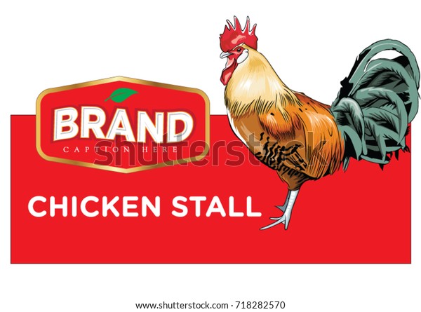 Chicken Stall Billboard Beautiful Rooster Vector Stock Vector (Royalty ...