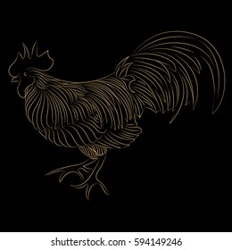 Chicken Stylized Design On Black Background Stock Vector (Royalty Free ...