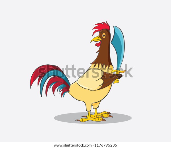 Chicken Sword Fighter Stock Vector (Royalty Free) 1176795235 | Shutterstock
