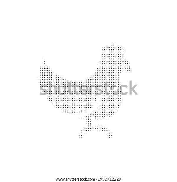 Chicken Symbol Filled Black Dots Pointillism Stock Vector (Royalty Free ...