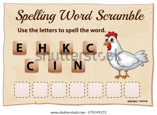 Chicken Word Scramble Game Stock Vector (Royalty Free) 579149272 ...