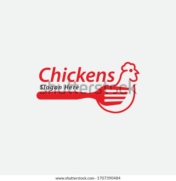 Chickens Fire Logo Restaurant Logo Stock Vector (Royalty Free) 1707390484