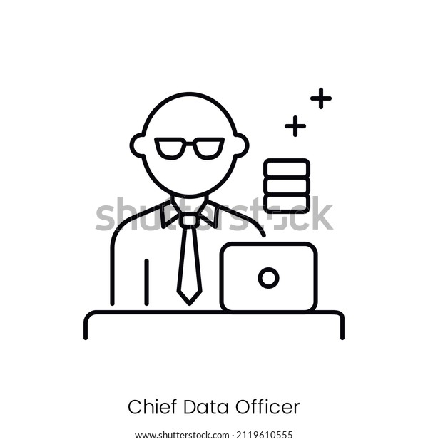 Chief Data Officer Icon Outline Style Stock Vector (Royalty Free ...