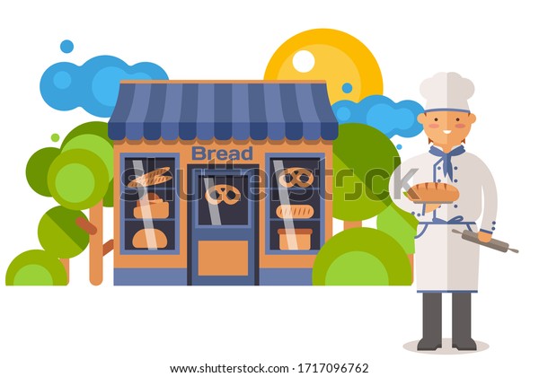 Chief People Bakery Worker Vector Illustration Stock Vector (Royalty ...