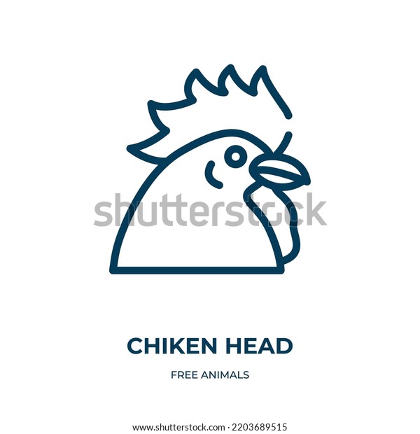 Chiken Head Icon Linear Vector Illustration Stock Vector (Royalty Free ...