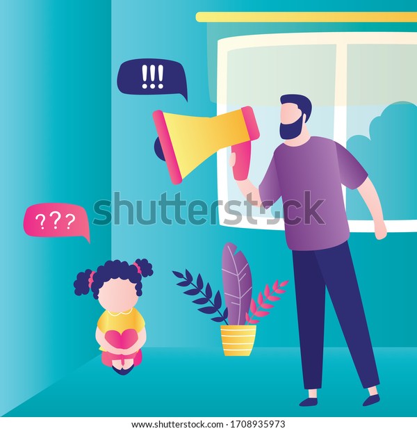 Child Abuse Parent Abusing Kid Father Stock Vector (Royalty Free ...
