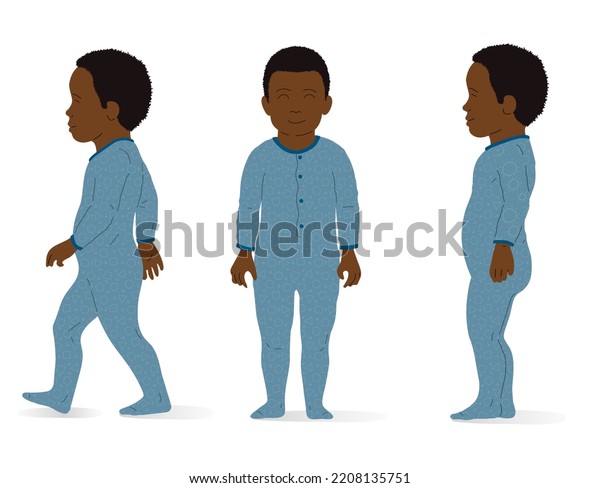 Child Afro Ethnic Origin Standing Walking: เวกเตอร์สต็อก (ปลอดค่า ...