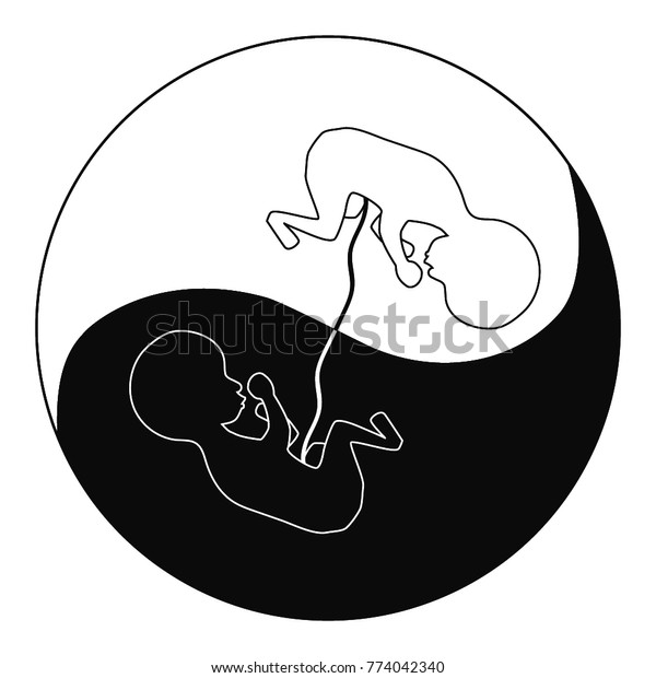 Child Before Birth Symbol Black White Stock Vector (Royalty Free ...