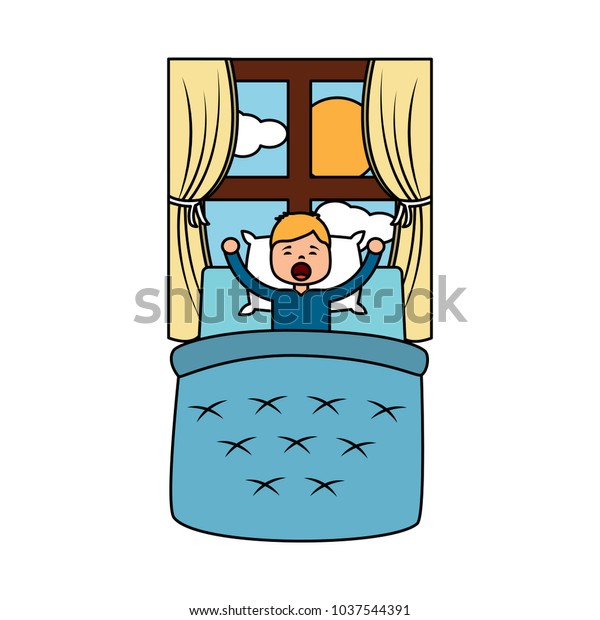 Child Boy Sleeping Their Room Icon Stock Vector (Royalty Free ...