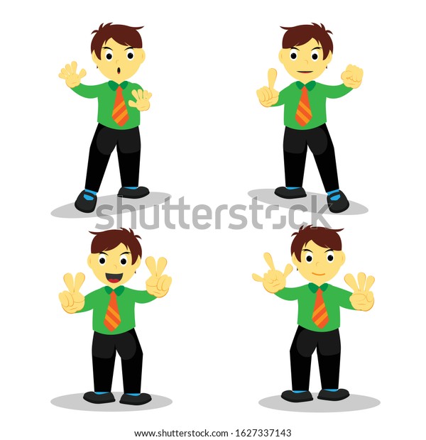 Child Characters Various Hand Styles Facial Stock Vector (Royalty Free ...