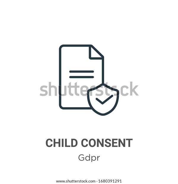 Child Consent Outline Vector Icon Thin Stock Vector (Royalty Free ...
