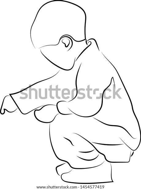 Child Crouching Illustration Vector On White Stock Vector (Royalty Free ...