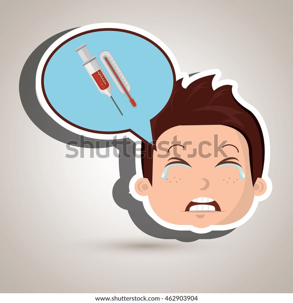 Child Cry Fear Medicine Vector Illustration Stock Vector (Royalty Free ...
