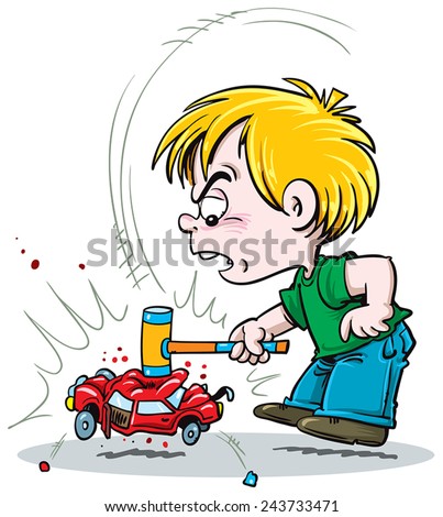 Child Destroying Toys Stock Vector (Royalty Free) 243733471 - Shutterstock