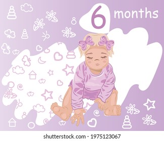 Child Development 6 Months Baby On Stock Vector (Royalty Free ...