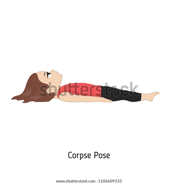 Child Doing Yoga Corpse Yoga Pose Stock Vector (Royalty Free ...