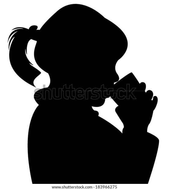 Child Drinking Water Silhouette Vector: เวกเตอร์สต็อก (ปลอดค่าลิขสิทธิ์ ...