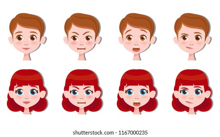Child Face Expressions Stock Vector (Royalty Free) 1167000235
