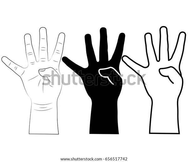 Child Hand Shows Number Four Vector Stock Vector (Royalty Free ...