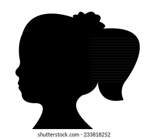 Child Head Silhouette Vector Stock Vector (Royalty Free) 233818252 ...