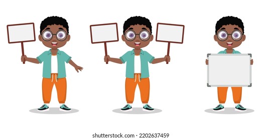 Child Holding Small Board Vector Illustration Stock Vector (Royalty ...