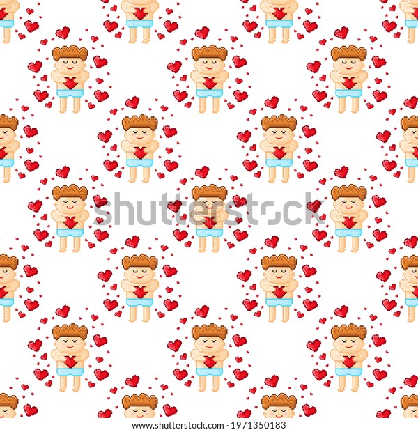 Child Hugging Heart Pixel Art Vector Stock Vector (Royalty Free ...