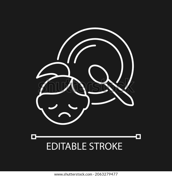 Child Hunger Linear Icon Dark Theme Stock Vector (Royalty Free) 2063279477