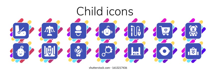 Child Icon Set 14 Filled Child Stock Vector (Royalty Free) 1613217436 ...
