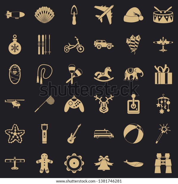 Child Icons Set Simple Style 36 Stock Vector (Royalty Free) 1381746281