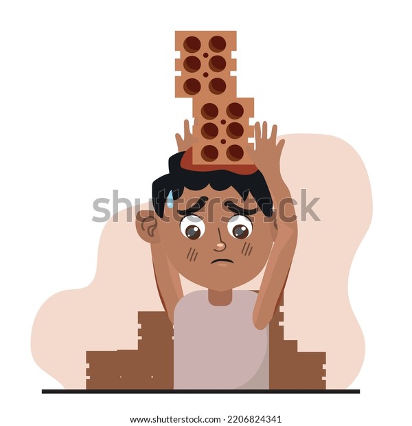 Child Labor Concept Boy Sad Tired Stock Vector (Royalty Free ...