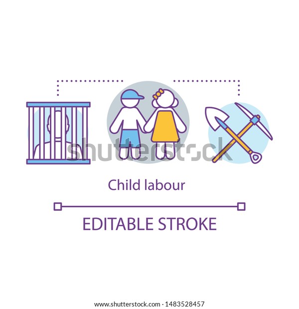Child Labour Concept Icon Trafficking Exploitation Stock Vector ...