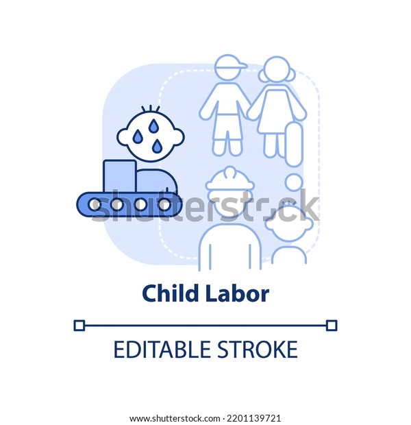 Child Labour Light Blue Concept Icon Stock Vector (Royalty Free ...