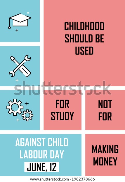 Child Labour Worker Poster Design Easy 库存矢量图（免版税）1982378666 | Shutterstock