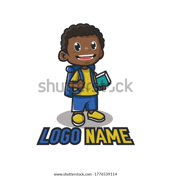 Child Learning Character Logos Educational Mascot Stock Vector (Royalty ...