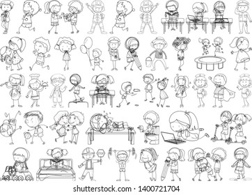 Child Line Art School Background Stock Vector (Royalty Free) 1400721704 ...