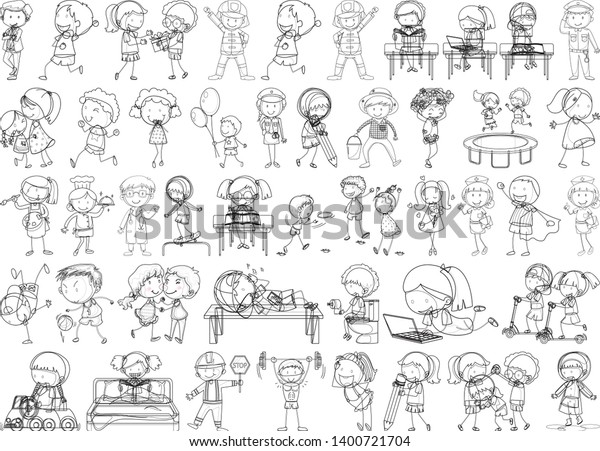 Child Line Art School Background Stock Vector (Royalty Free) 1400721704 ...