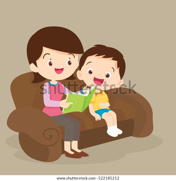 Child Listening His Mother Read Storytelling Stock Vector (Royalty Free ... Child Listening His Mother Read Storytelling Stock Vector (Royalty Free ...