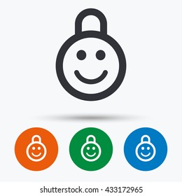 Child Lock Icon Locker Smile Symbol Stock Illustration 459501748