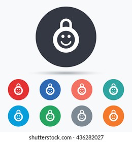 Child Lock Icon Locker Smile Symbol Stock Vector (Royalty Free ...
