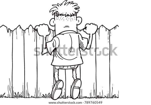 Child Looking Over Fences Stock Vector (Royalty Free) 789760549 ...