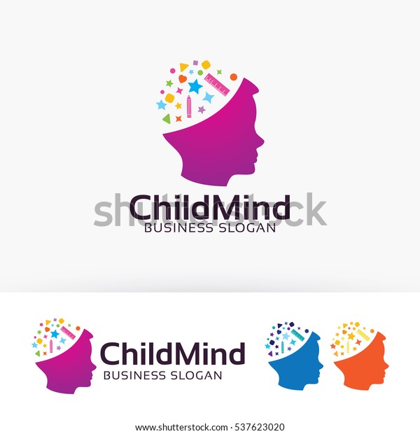 Child Mind Logo Design Children Kid Stock Vector (Royalty Free) 537623020